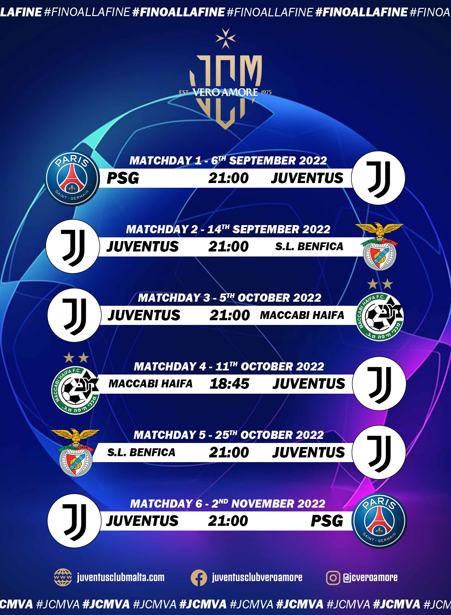 Il-programm tal-logħob tal-grupp H taċ-Champions League - Juventus Club ...